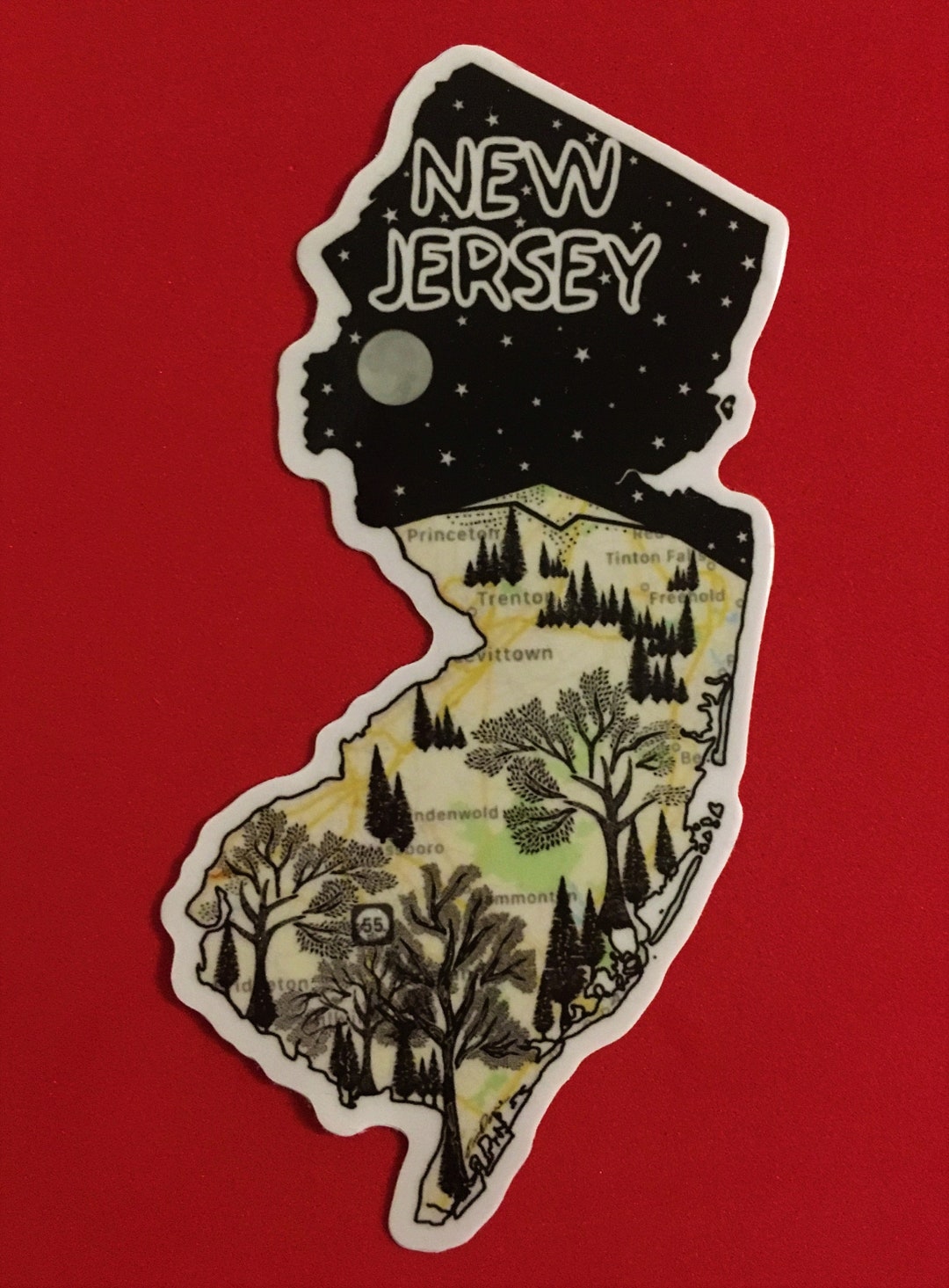 New Jersey Sticker New Jersey Jersey State of New Jersey - Etsy