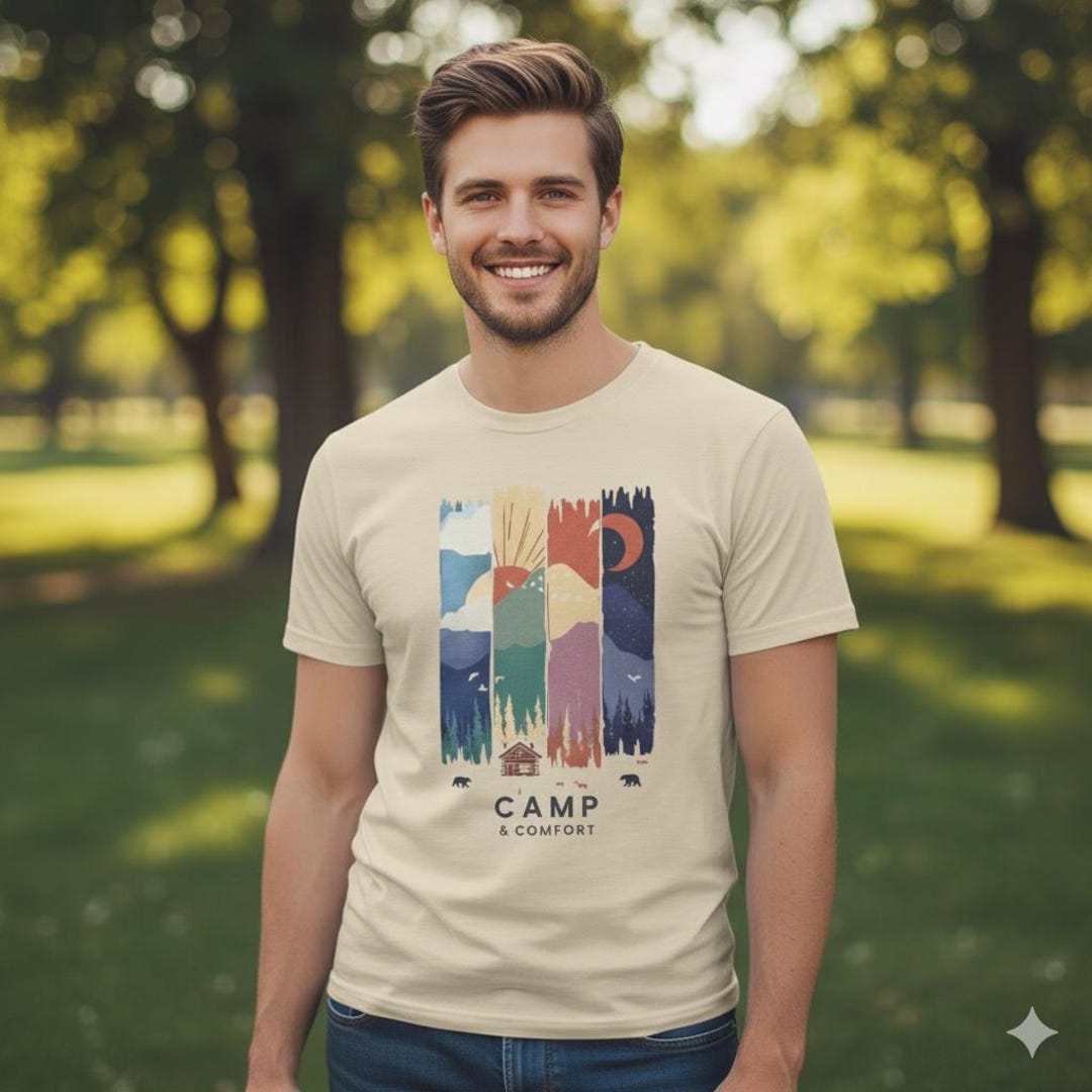 The Great Outdoors Camp T-shirt, Camping Lover Shirt, Cozy Cabin Tee - Etsy