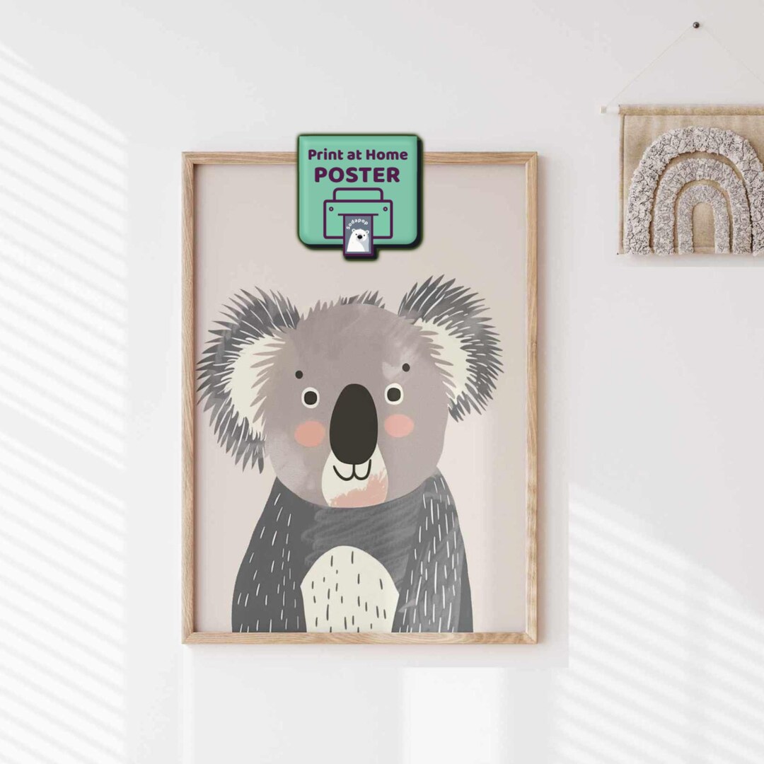 Koala Bear Printable Wall Art Poster. Digital Koala Nursery Download to ...
