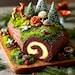 Chocolate Swiss Roll Yule Log Cake: Cream Filling, Forest Theme - Etsy