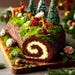 Chocolate Swiss Roll Yule Log Cake: Cream Filling, Forest Theme - Etsy