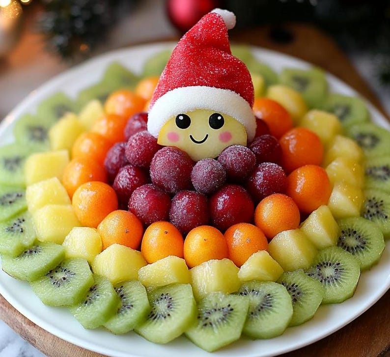 Festive Christmas Fruit Salad Platter Presentation - Etsy