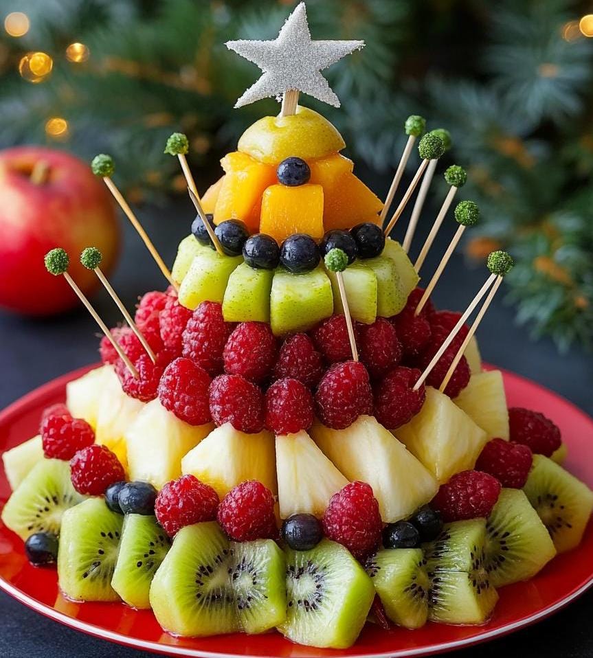 Festive Christmas Fruit Salad Platter Presentation - Etsy