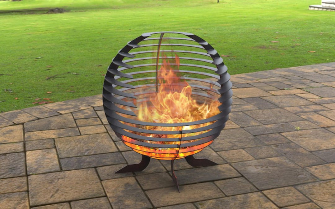 Custom Sphere Ball Fire Pit Partial Cutout - 24" Round – Designed to ...