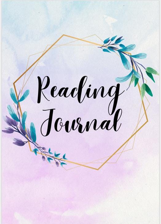 Reading Journal Blue Flower Edition - Etsy