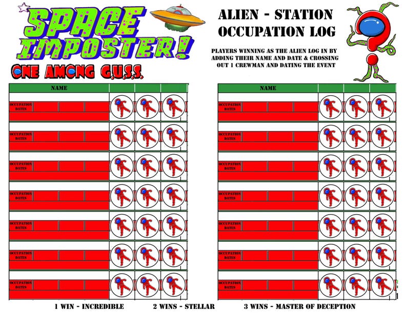 Among Us Style Board Game, "space Imposter - One Among G.u.s.s" - Etsy