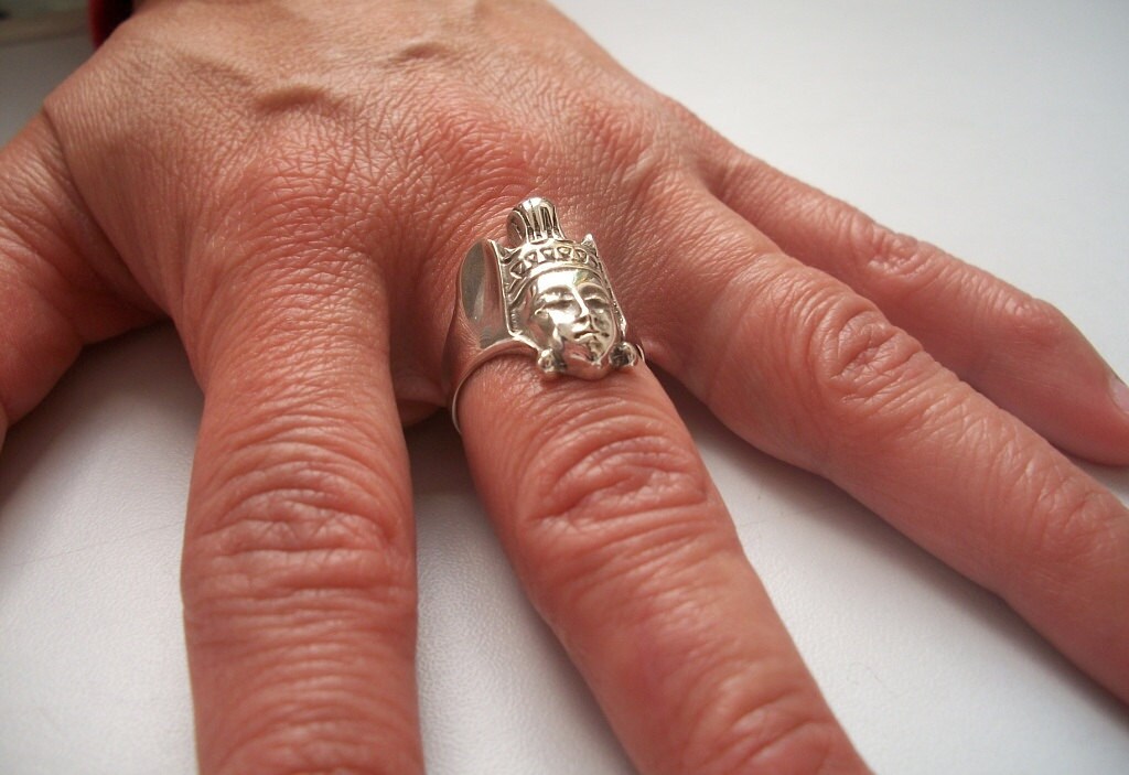 Goddess Ring Sterling Silver Vishnu Ring Hinduism God of | Etsy