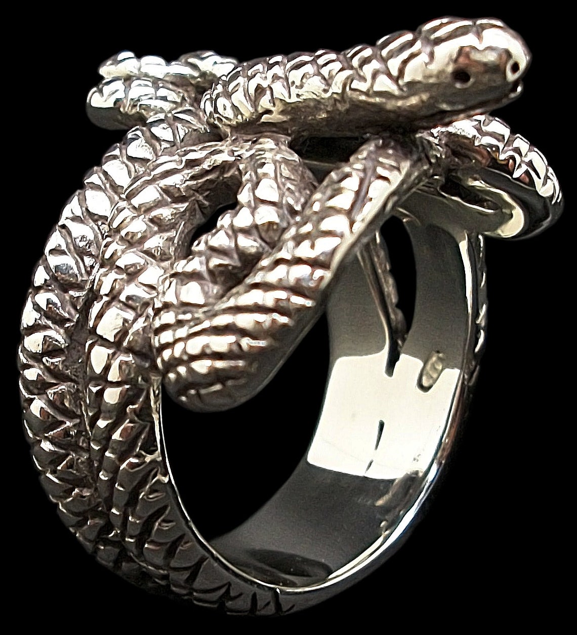 Sterling Silver Coiled Snake Ring, Inspired Design - Etsy