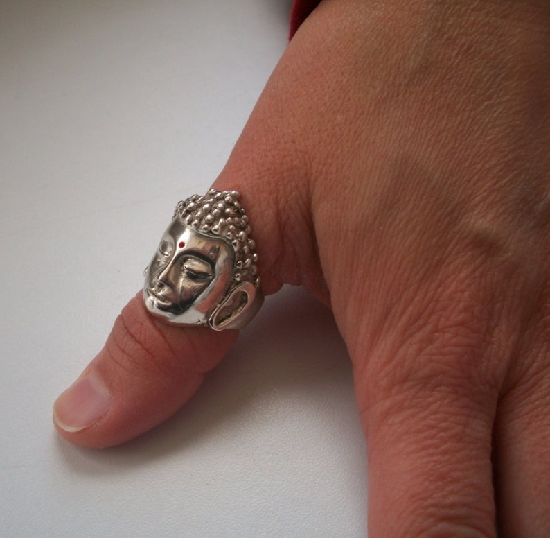 Buddha Ring, Sterling Silver Buddha Ring, Aum OM Ring, Spiritual ...
