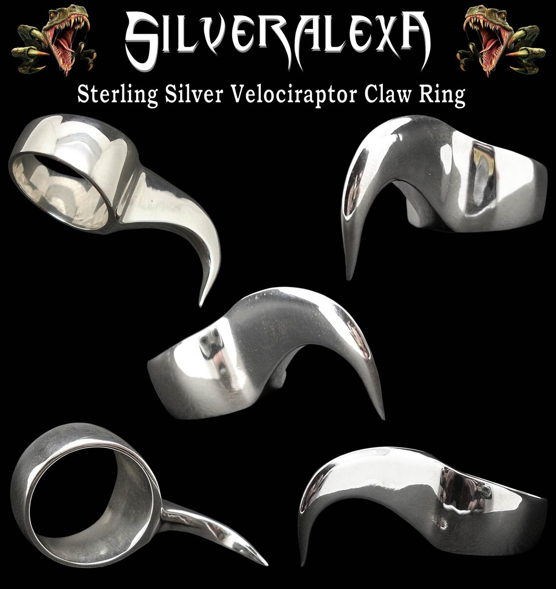 Claw Ring Sterling Silver Velociraptor Claw Ring ALL SIZES - Etsy