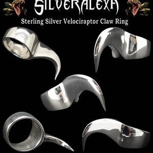 Claw Ring, Sterling Silver Claw Ring, Velociraptor Big Claw, Spiked ...