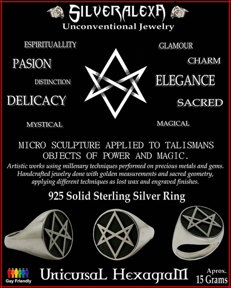 Unicursal Hexagram Sterling Silver Hexagram Symbol Ring - Etsy