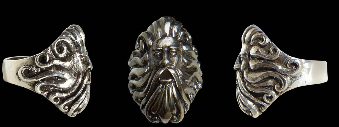 Poseidon Ring Sterling Silver Poseidon Ring God of the Sea | Etsy