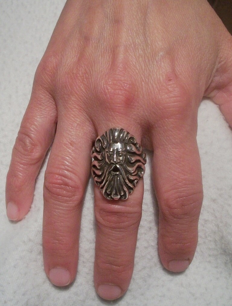 Poseidon Ring Sterling Silver Poseidon Ring God of the Sea | Etsy