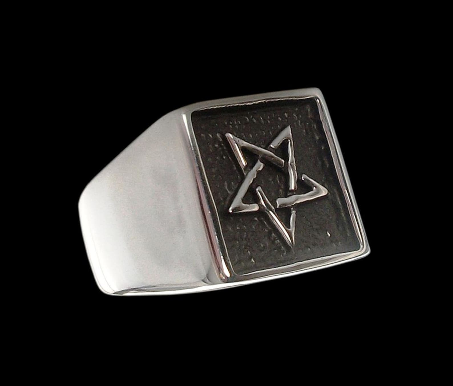 Pentagram Ring Sterling Silver Pentagram Wicca Ring Star - Etsy