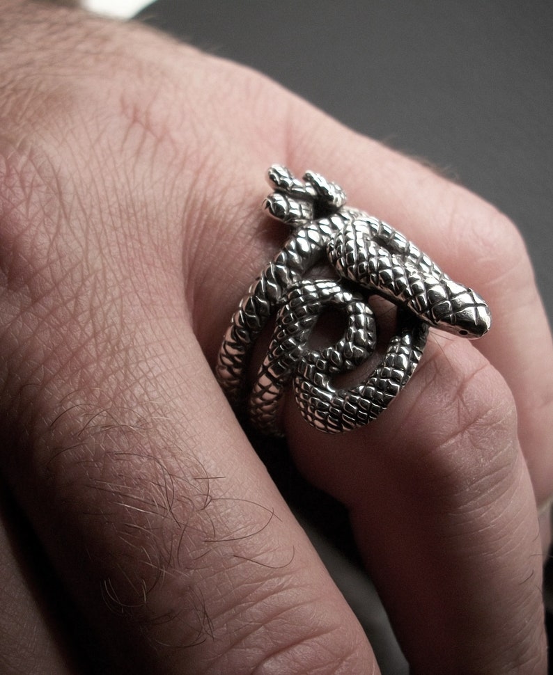 Sterling Silver Coiled Snake Ring, Inspired Design - Etsy