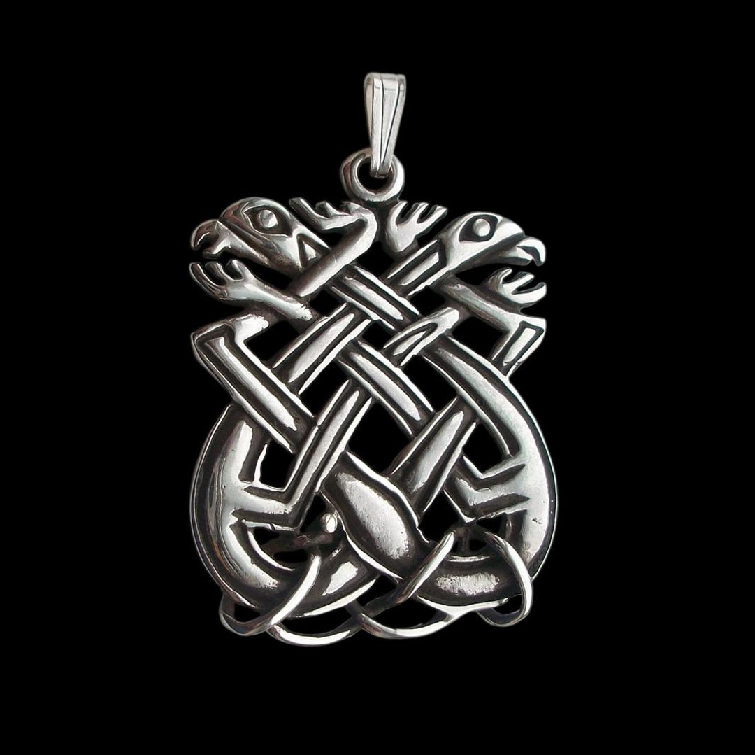 Celtic Pendant, Sterling Silver Celtic Pendant, Celtic Dogs Pendant ...