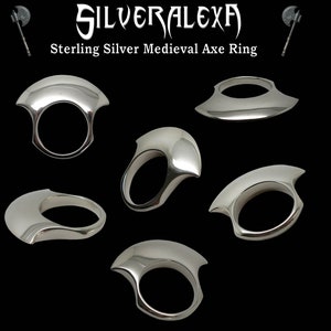 Sterling Silver Axe Ring, Medieval Viking Jewelry - Etsy