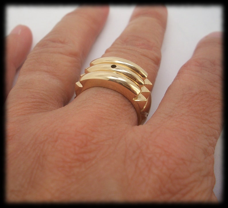 Anillo Atlantis Anillo Atlantis de oro macizo de 18 quilates - Etsy España