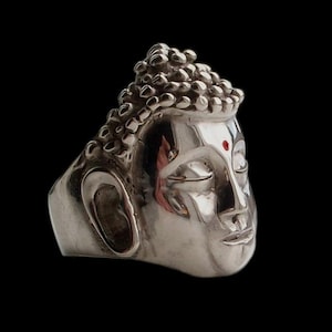 Buddha Ring, Sterling Silver Buddha Ring, Aum OM Ring, Spiritual ...