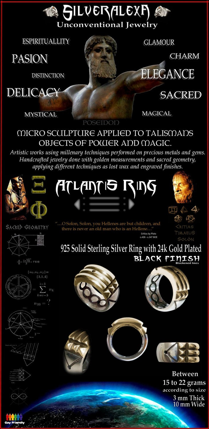Atlantis Ring Sterling Silver Atlantis Ring 24k Gold Plated - Etsy