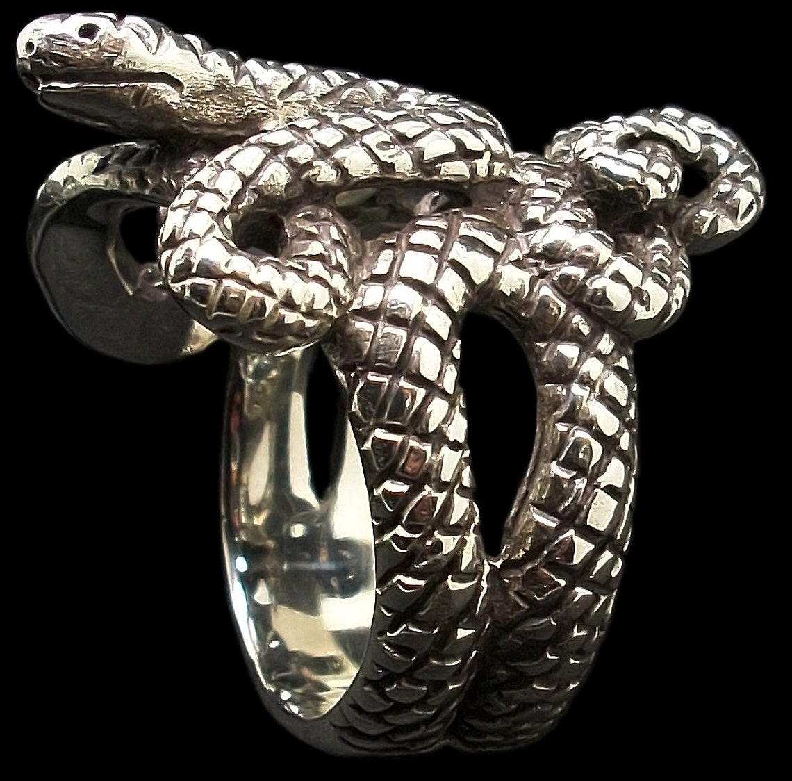 Sterling Silver Coiled Snake Ring, Inspired Design - Etsy