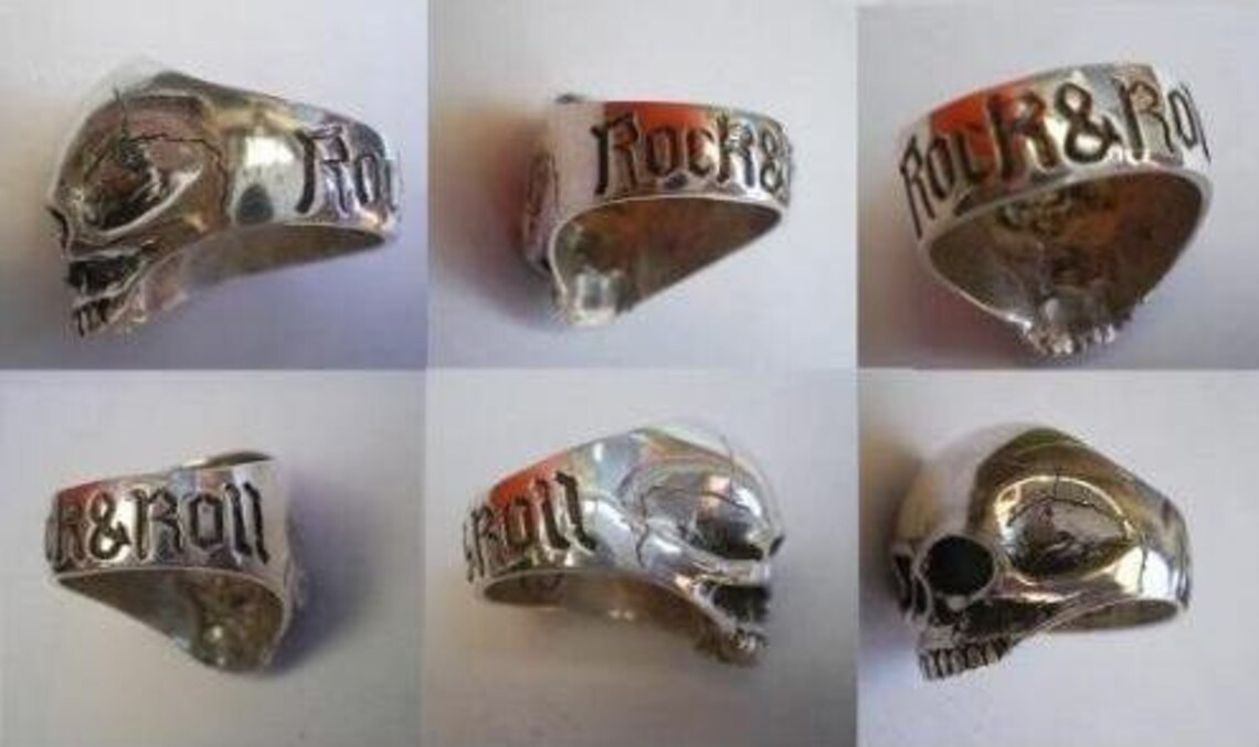 Skull Ring Sterling Silver Elvis Presley Skull Ring ALL | Etsy