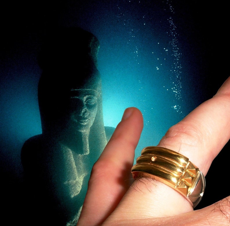 Atlantis Ring 18K Solid Gold Upper Area & 925 Sterling - Etsy