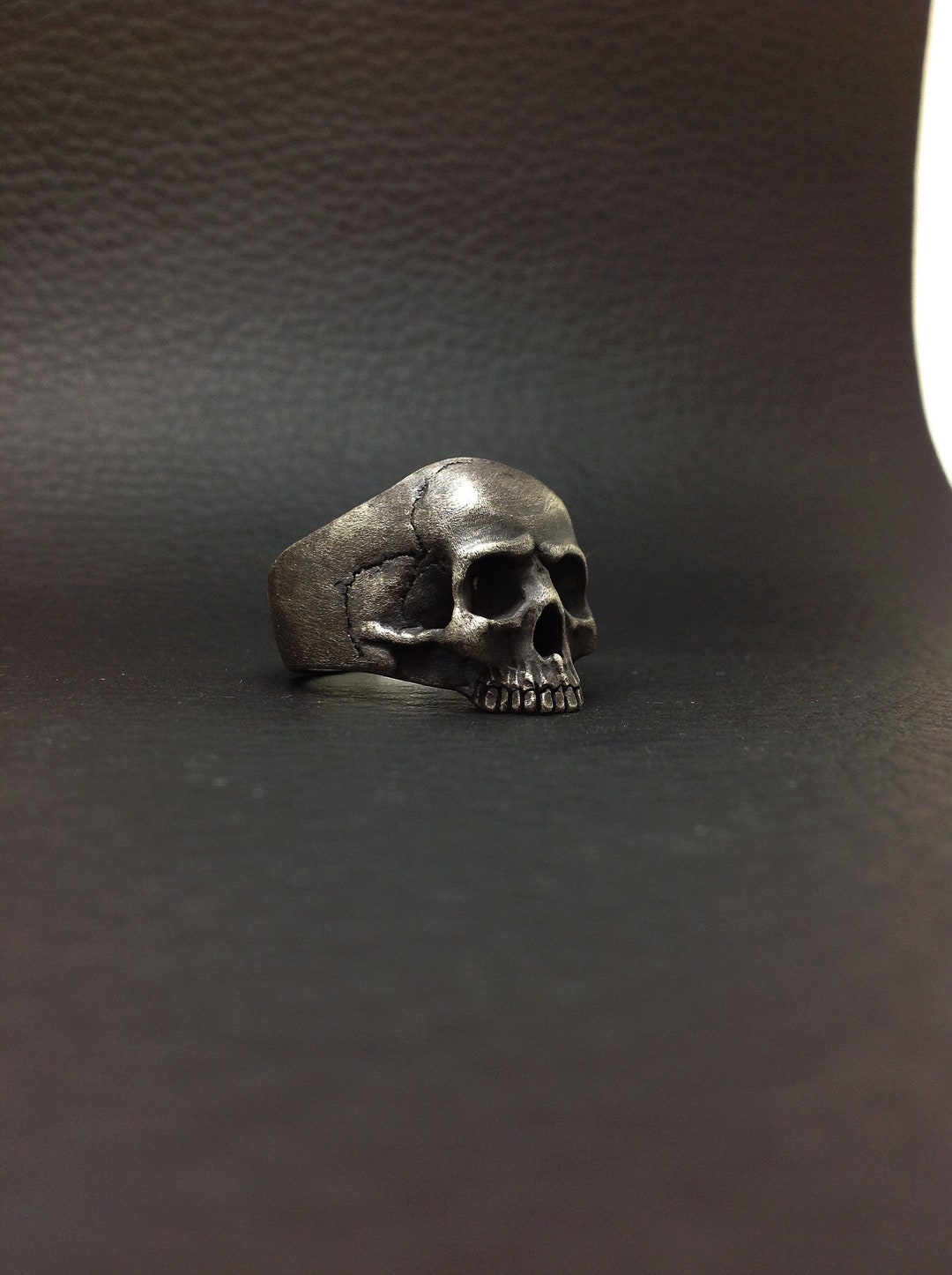 Skull Ring, Sterling Silver Keith Richards Skull Ring, Anatomical Skull ...