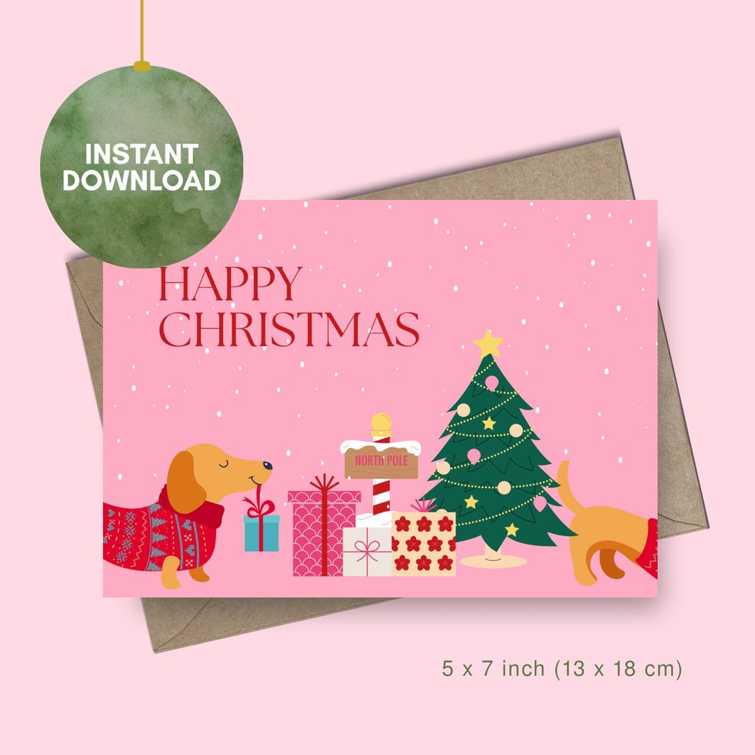 Printable Christmas Card I DIGITAL Download I Print 8.5 X 11 Inch & A4 ...