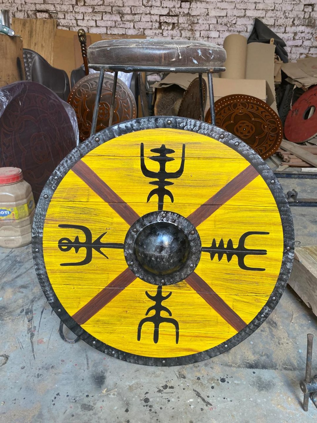 Handmade Wooden Viking Shield Wall Hanging Art Gift - Etsy