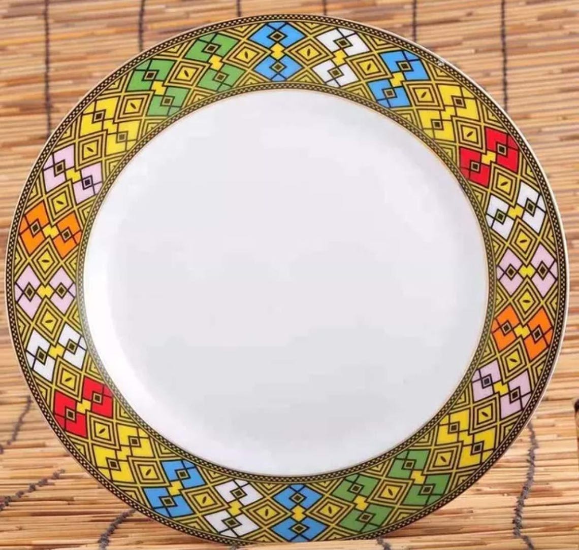 Eritrean | Ethiopian Habesha Ceramic Dinner Plate (large Telet) - Etsy