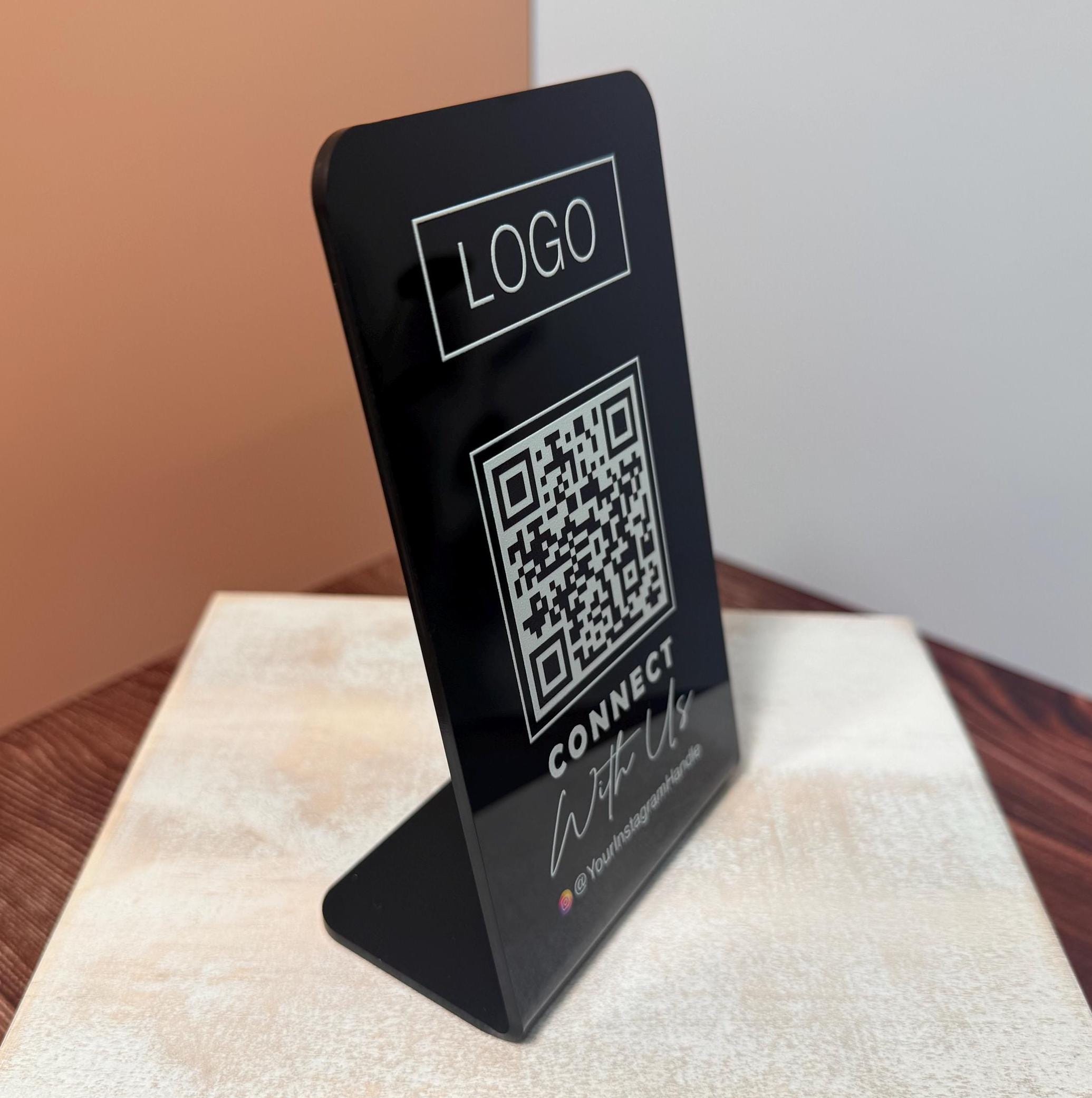 Custom Instagram QR Code Sign - Connect With Us Display for Social ...