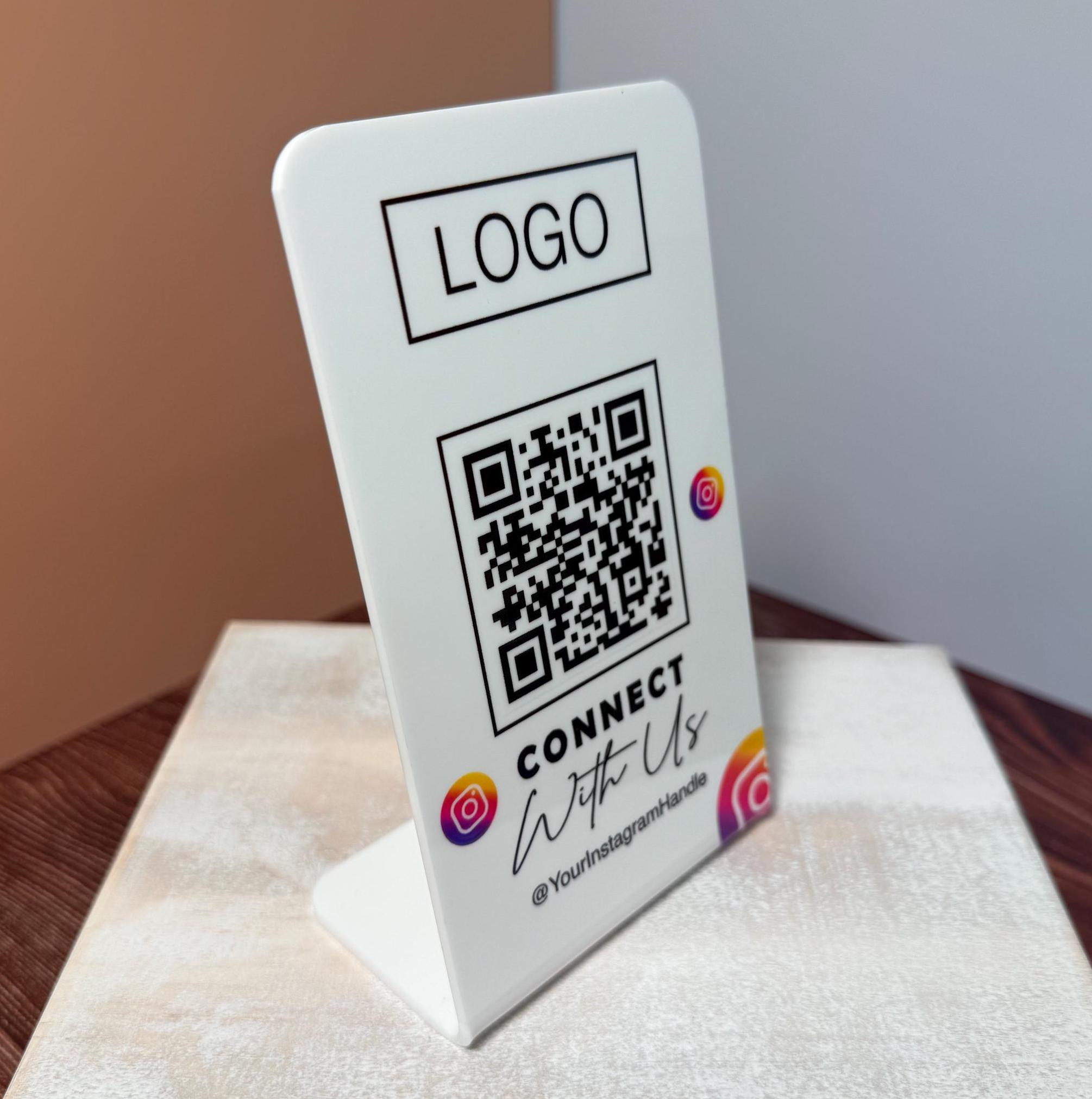 Custom Instagram QR Code Sign - Connect With Us Display for Social ...