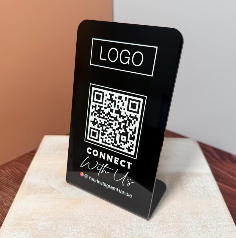 Custom Instagram QR Code Display Social Media QR Code Sign Follow Us on ...