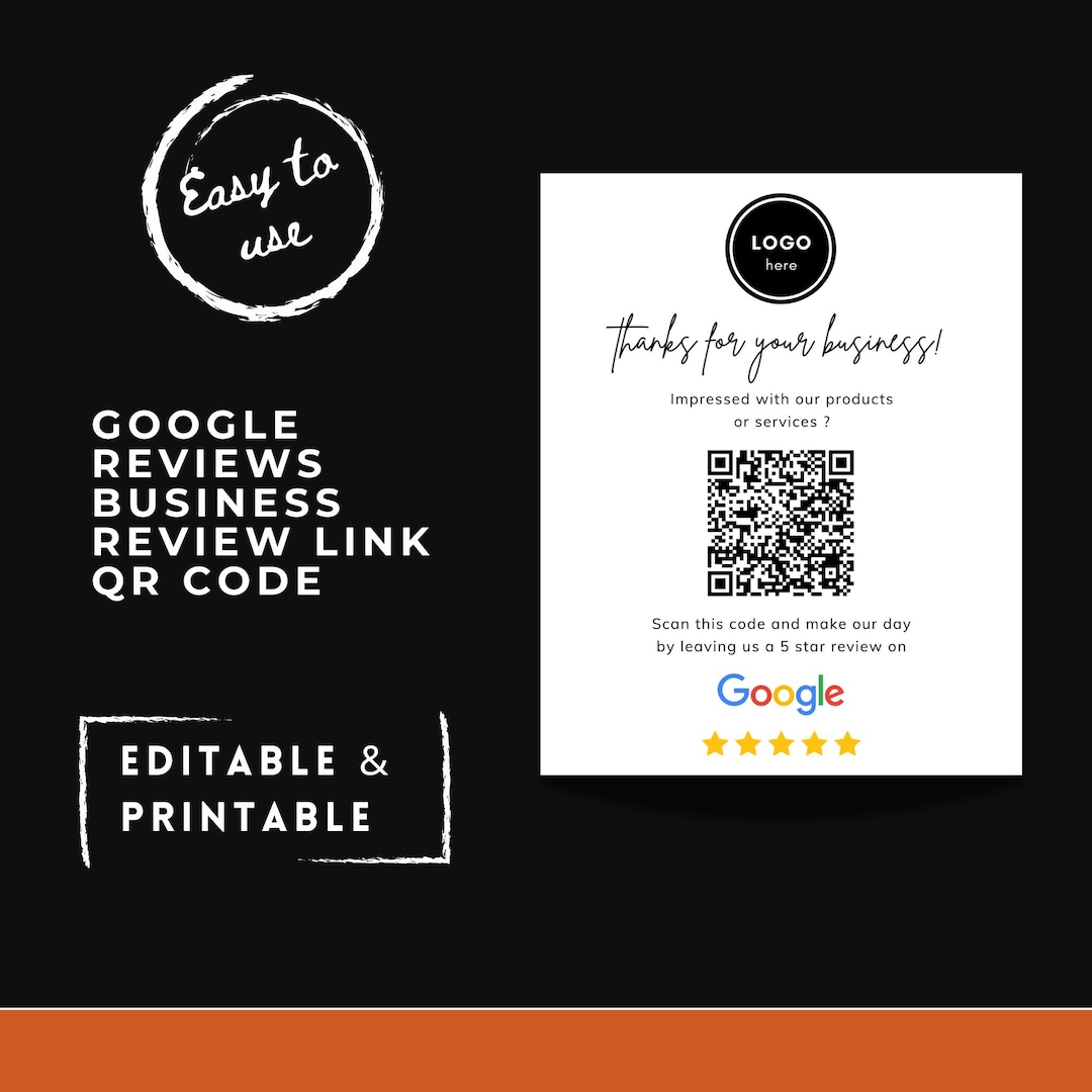 Google Reviews QR Code Sign | Customer Feedback (printable, Editable ...