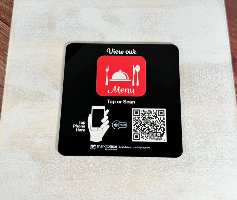 Custom QR Menu Display With NFC Tag for Restaurant Cafe - Etsy
