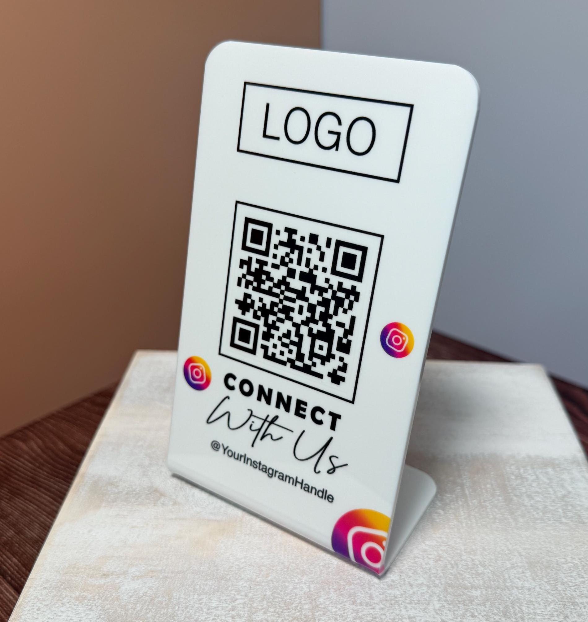 Custom Instagram QR Code Sign - Connect With Us Display for Social ...
