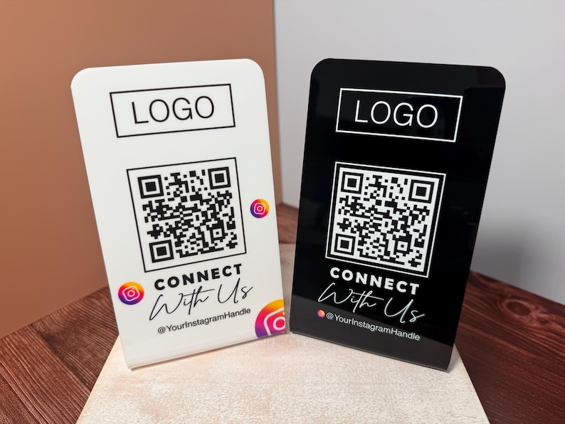 Custom Instagram QR Code Display Social Media QR Code Sign Follow Us on ...
