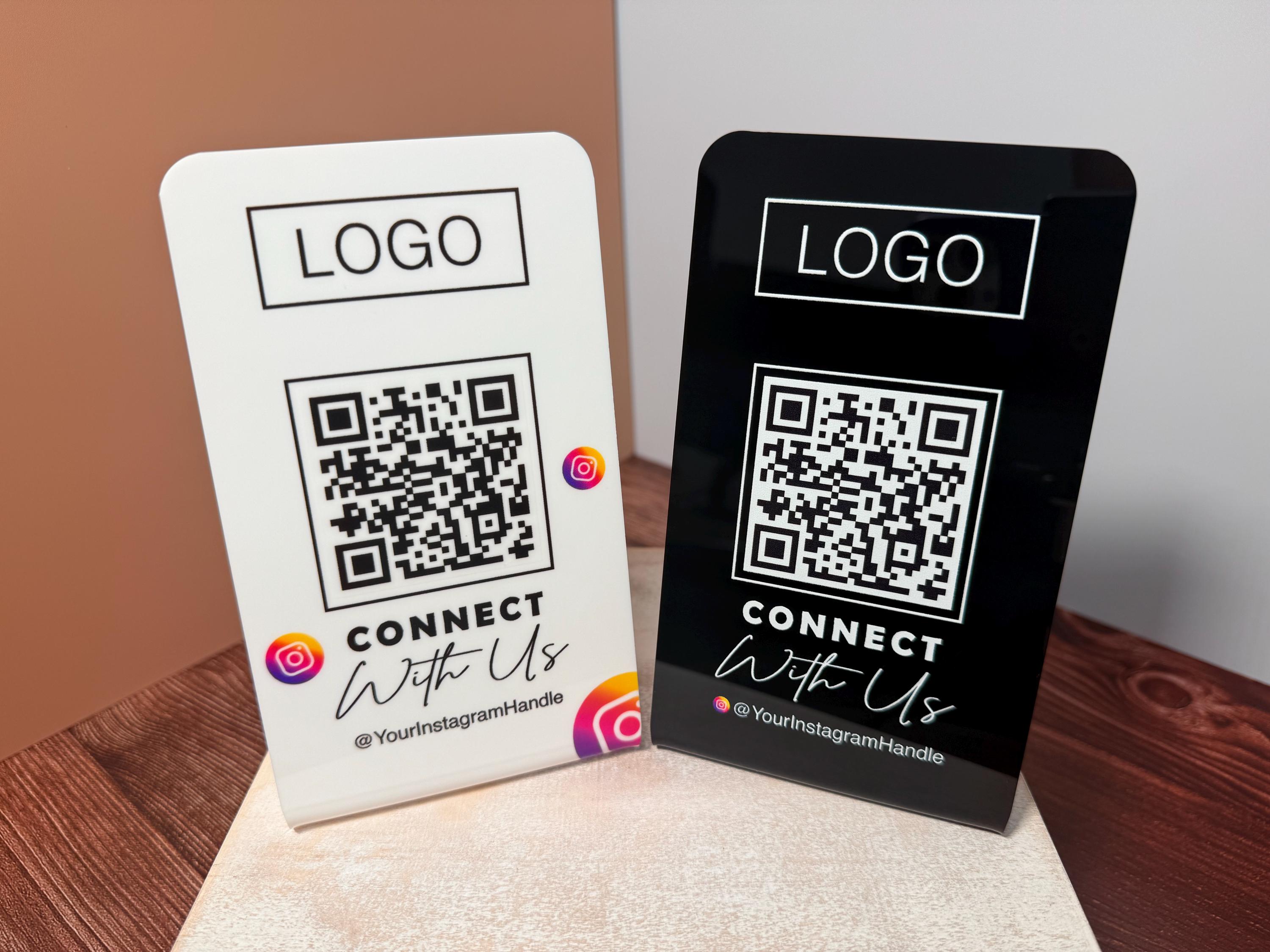 Custom Instagram QR Code Sign - Connect With Us Display for Social ...