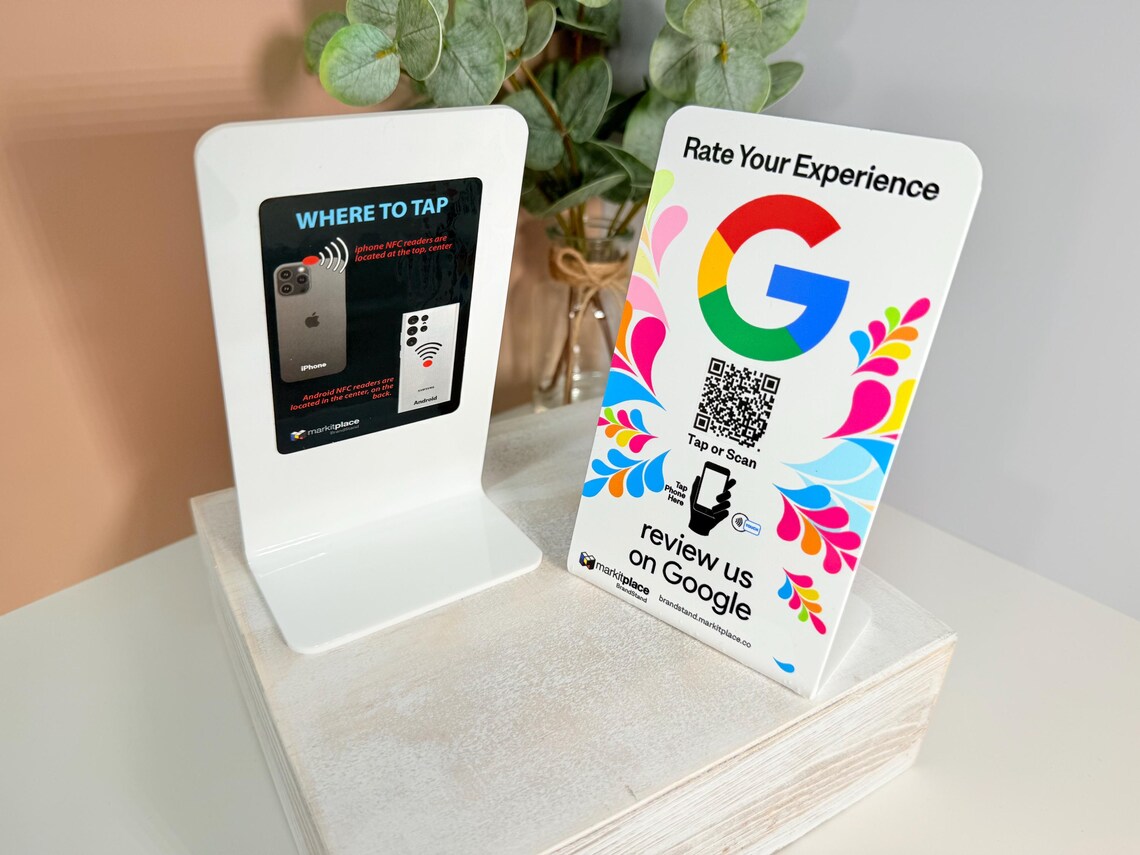 Google Review QR Code Sign for Countertop | Tap or Scan to Leave a ...