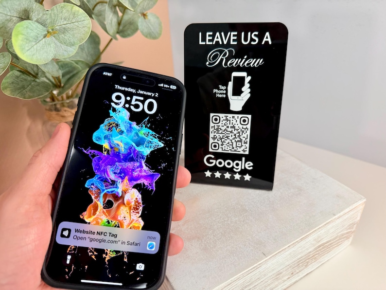 Custom Google Review Sign With QR Code & NFC Tag - Etsy