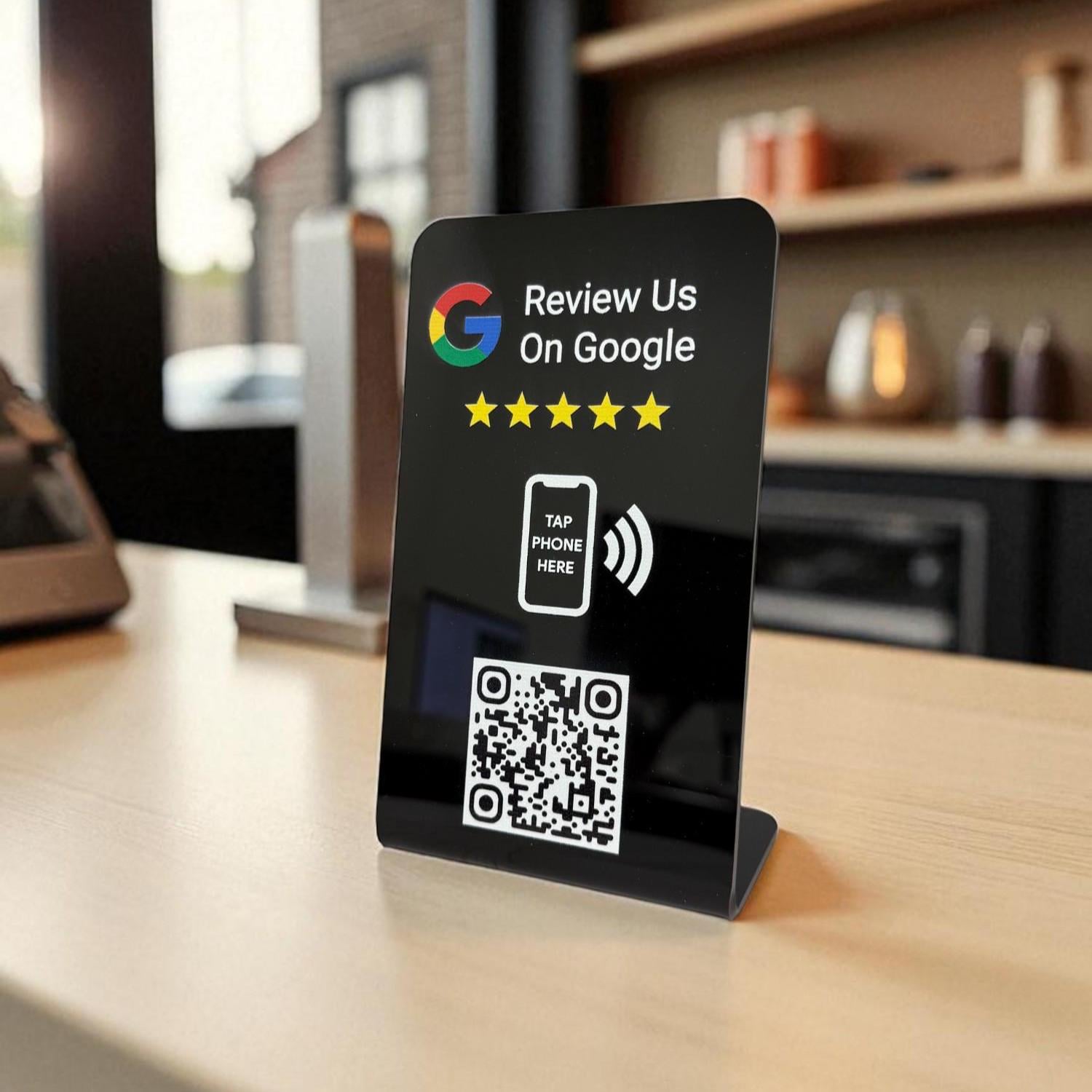 Google Review QR Code Sign for Countertop | Tap or Scan to Leave a ...