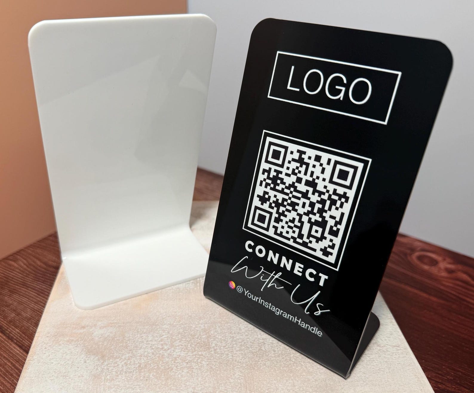 Custom Instagram QR Code Sign - Connect With Us Display for Social ...
