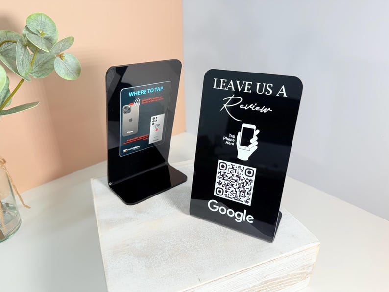 Custom Google Review Sign With QR Code & NFC Tag - Etsy