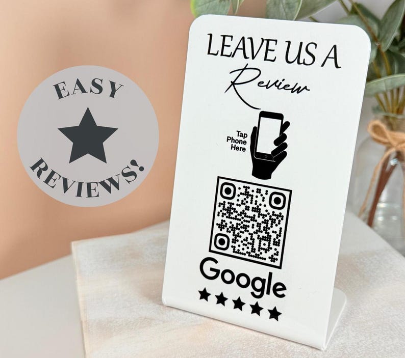 Custom Google Review Stand With QR Code Sign NFC Stand Tap or Scan to ...