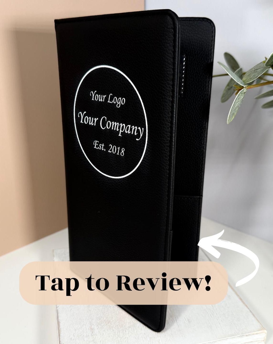 Custom Check Presenter With Tap and Review NFC Tag for Guest Feedback ...