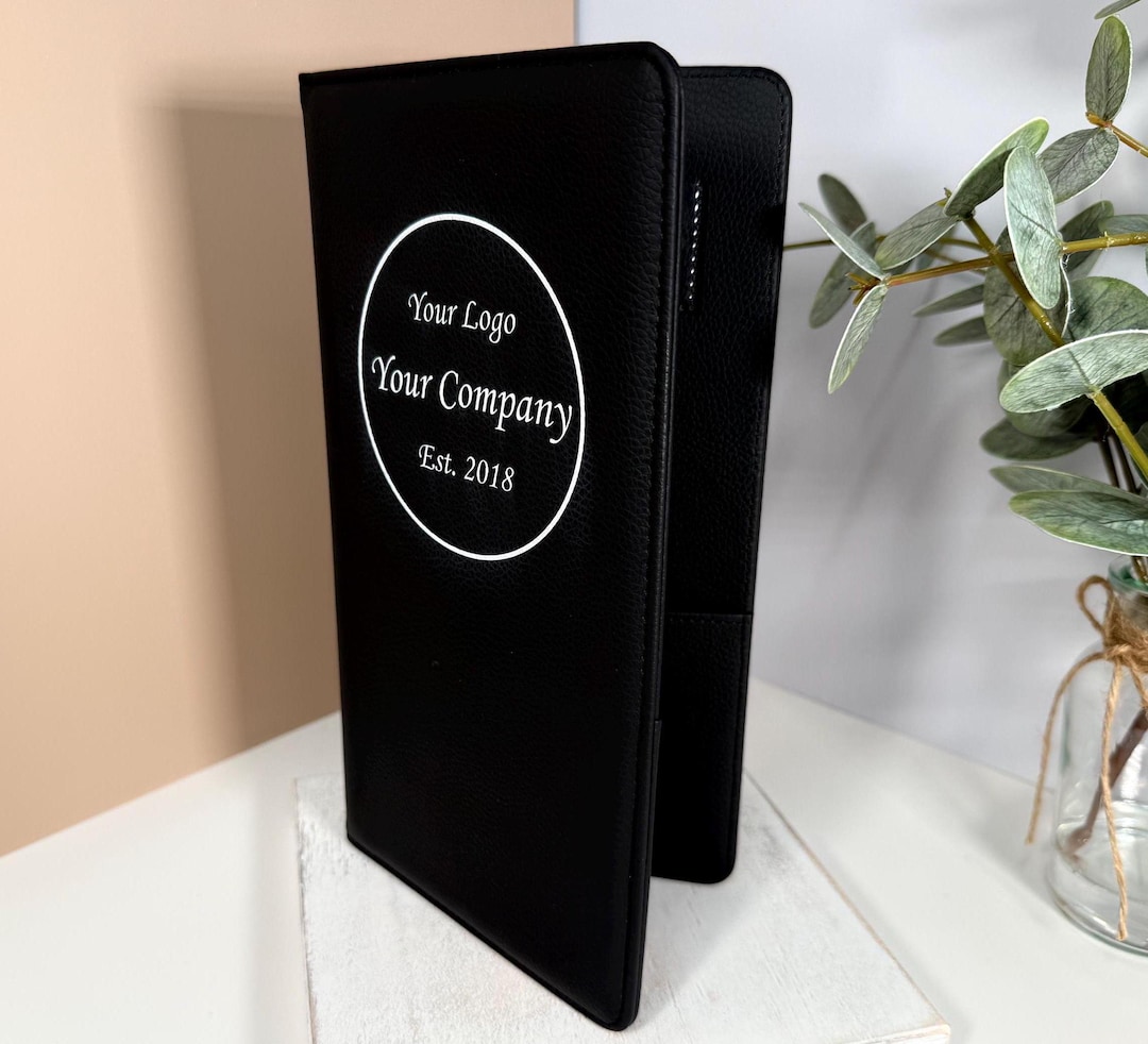 Custom Leather Check Presenter With Tap to Review for Restaurants - Etsy