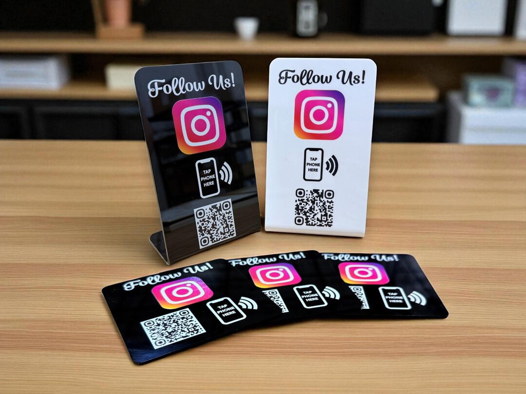 Custom Instagram QR Code Display With NFC Tag - Etsy