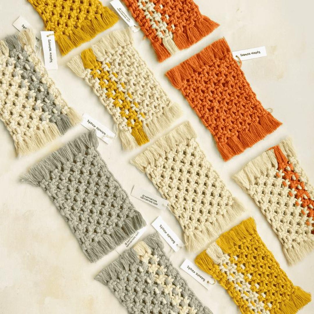 Macrame Mug Rugs | Handmade Boho Cotton Decor | Coaster Set Gift - Etsy